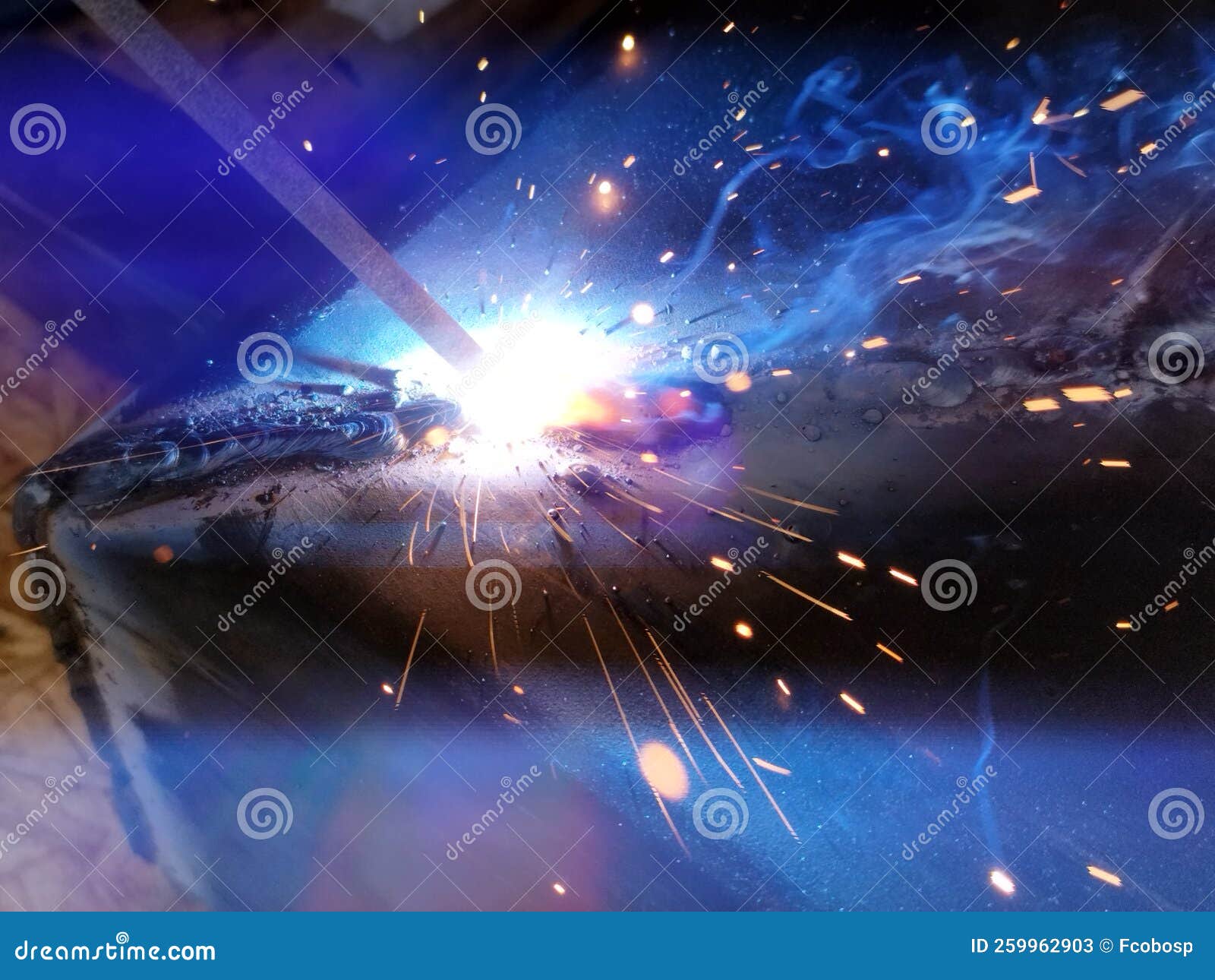 Welder Welding Joining Metal Close Up Stock Image - Image of light ...