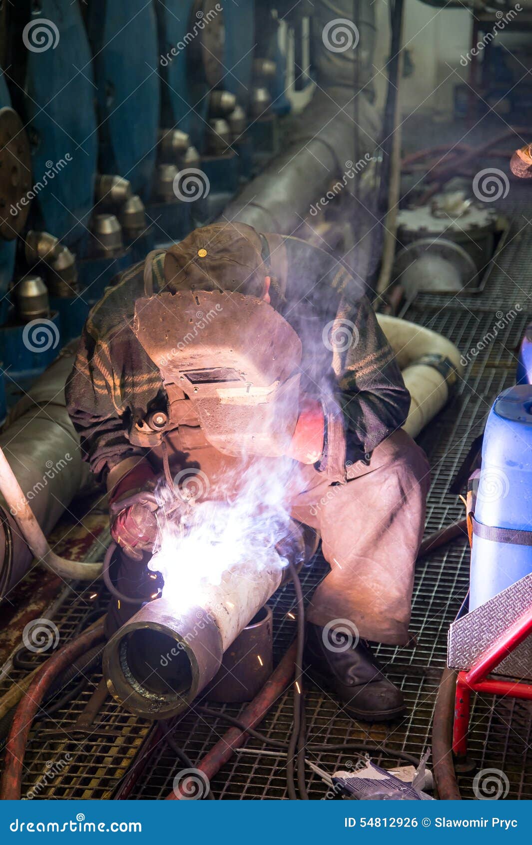 Welder stock photo. Image of pipe, machine, welding, shipyard - 54812926