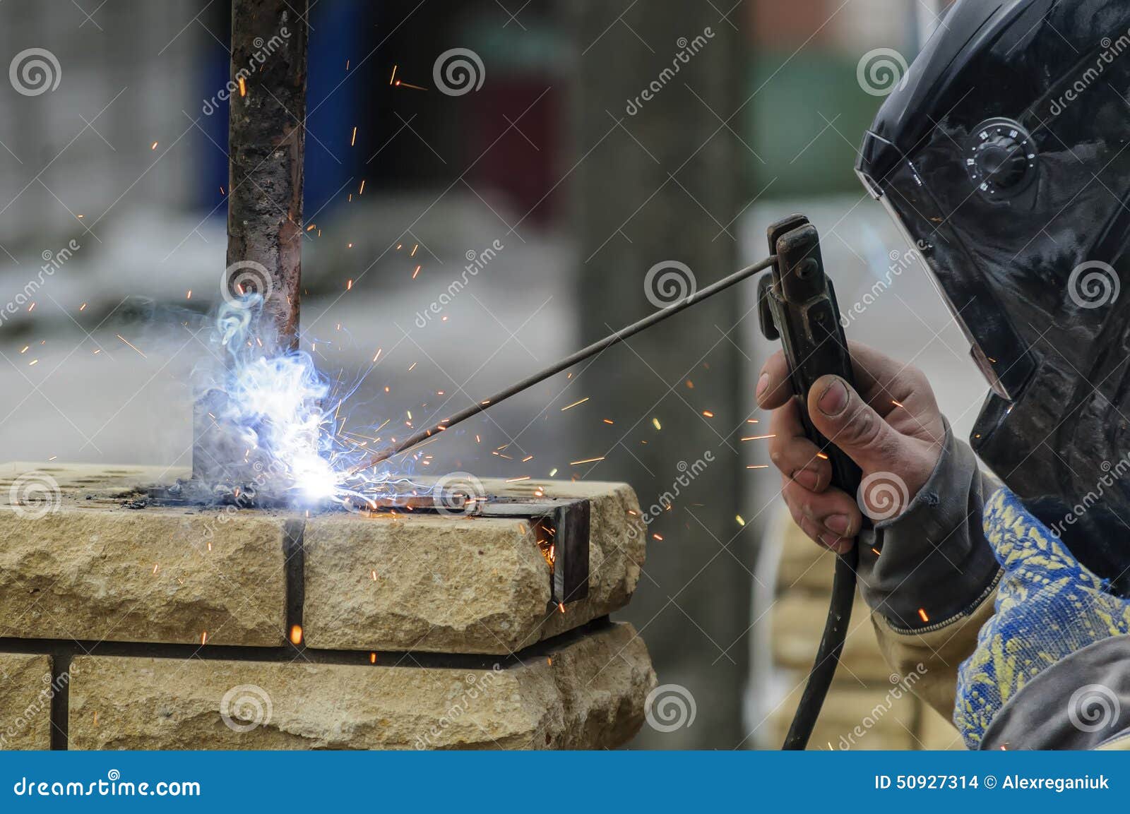 Welder welding rack stock photo. Image of metallic, black - 50927314