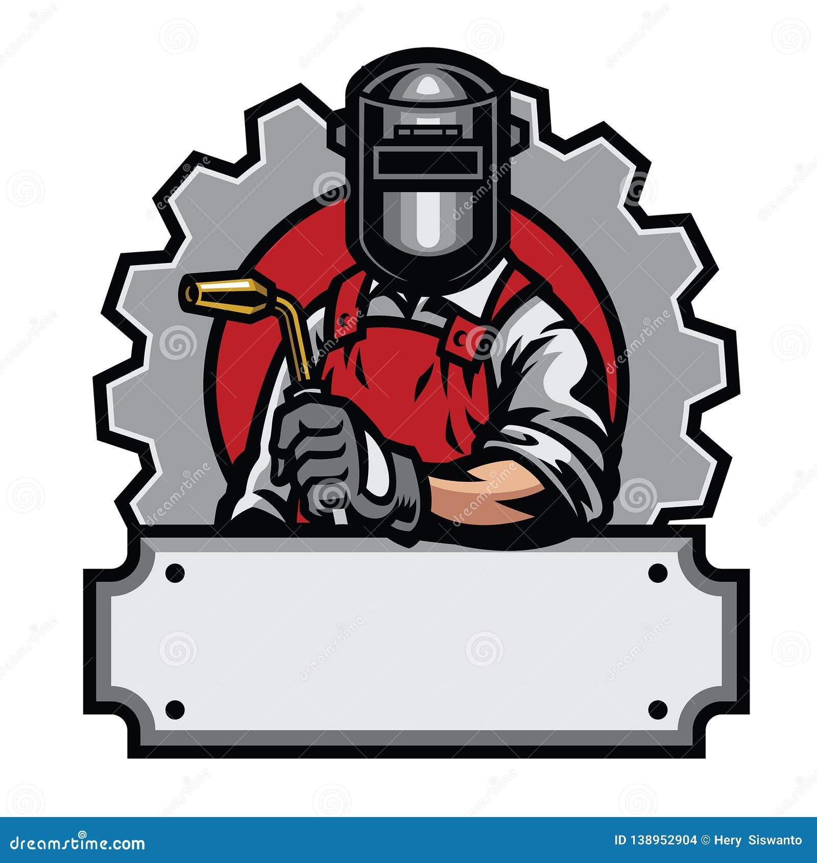 Welder with welding tools stock vector. Illustration of holding - 138952904