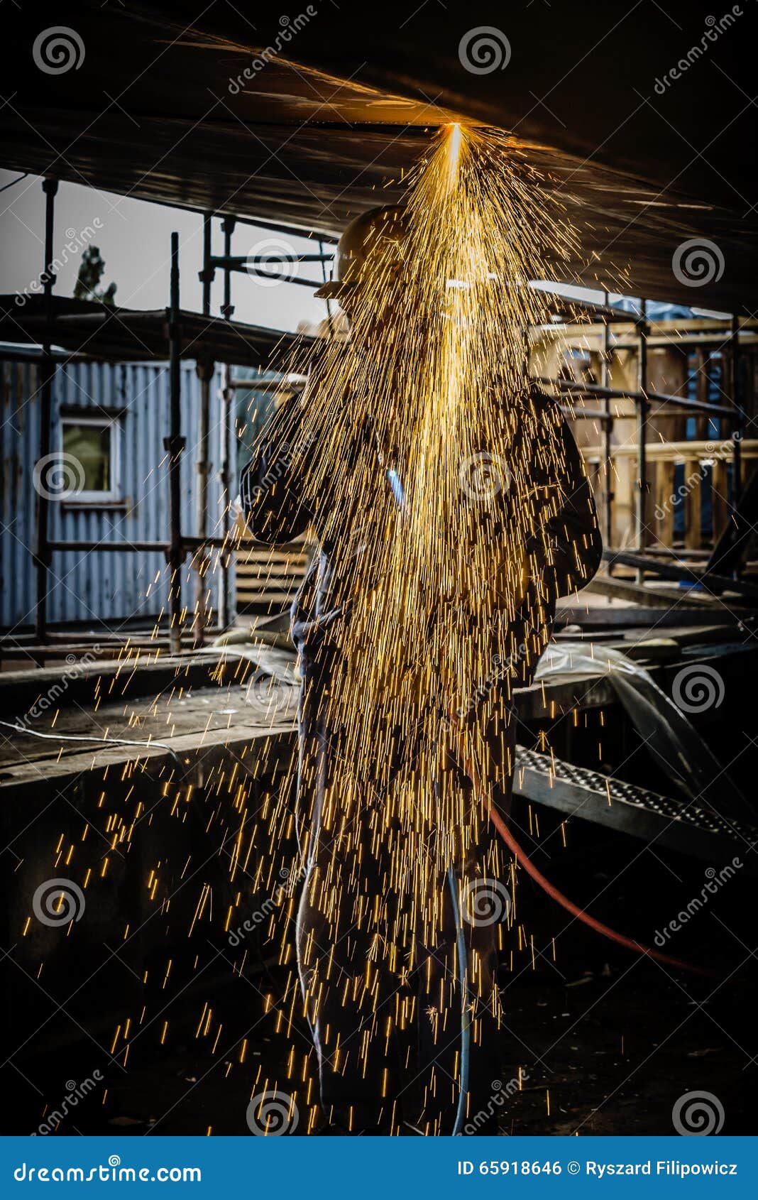 Welder Welding in a Workshop. Stock Photo - Image of factory, craftsman ...