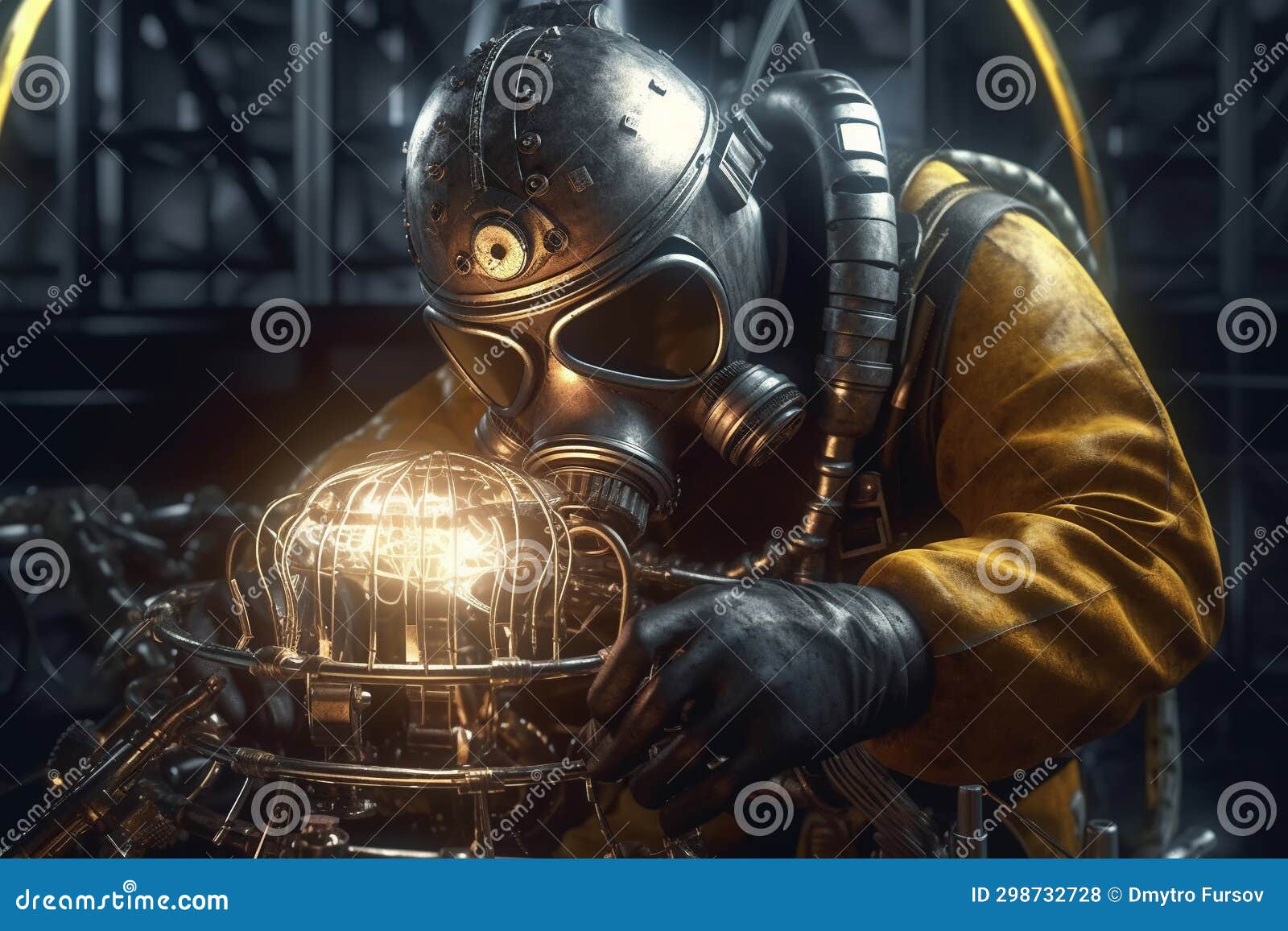 A Welder Welds Large Pieces of Metal.the Magic of Inventions Stock ...