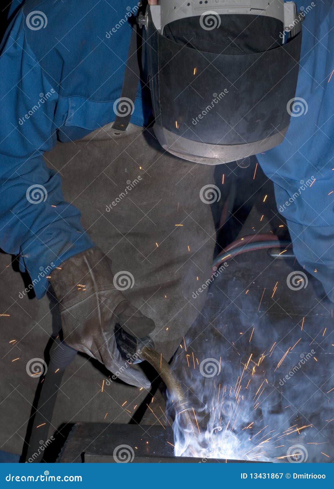 Welder at work. stock image. Image of erecting, assembly - 13431867