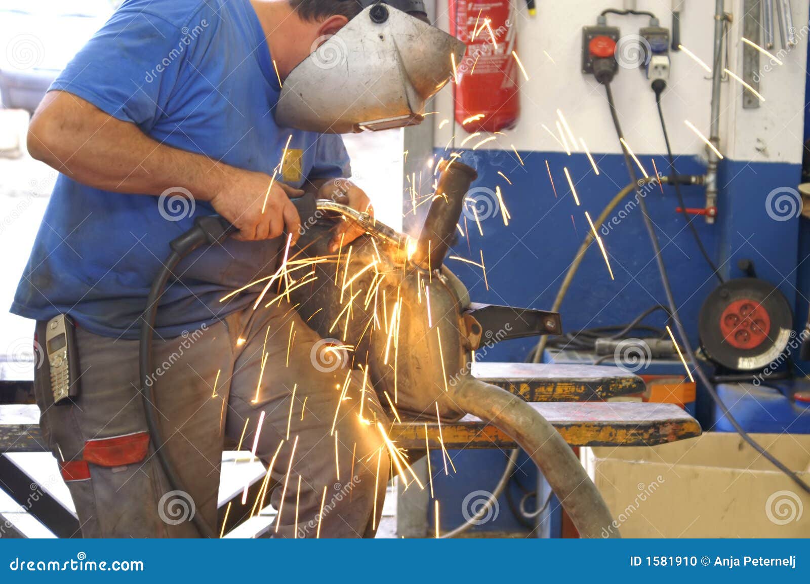 Welder at work stock photo. Image of welding, trained - 1581910