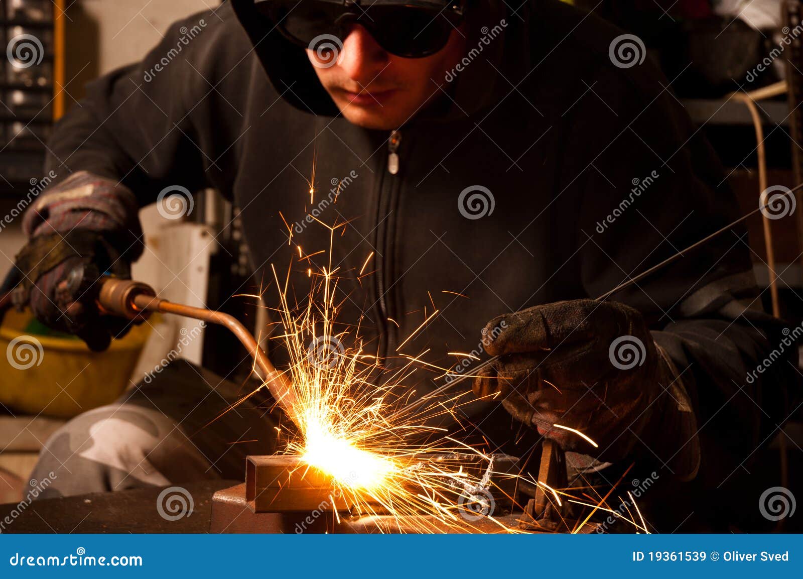 Welder at work stock image. Image of craftsman, weld - 19361539