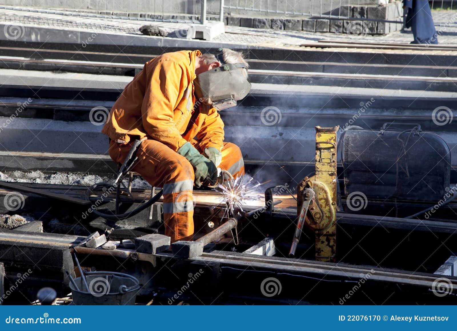 Welder in work stock photo. Image of industry, helmet - 22076170