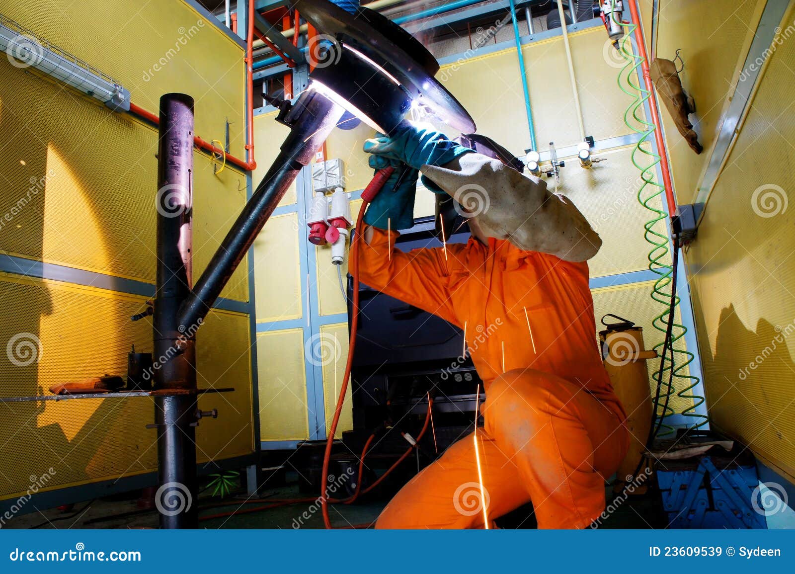 Welder at work stock image. Image of flame, people, metalwork - 23609539