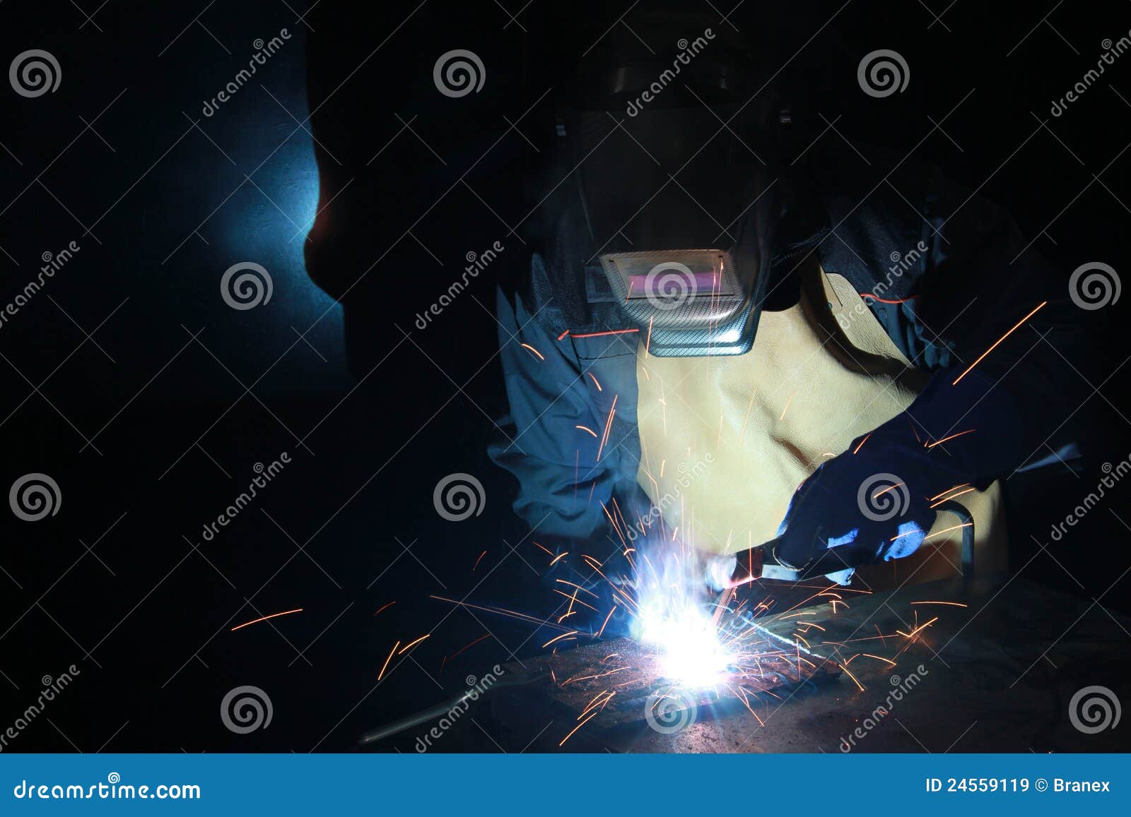 Welder at work stock image. Image of equipment, engineering - 24559119