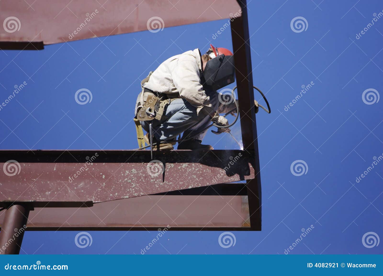 Welder at work stock image. Image of tree, weld, beam - 4082921