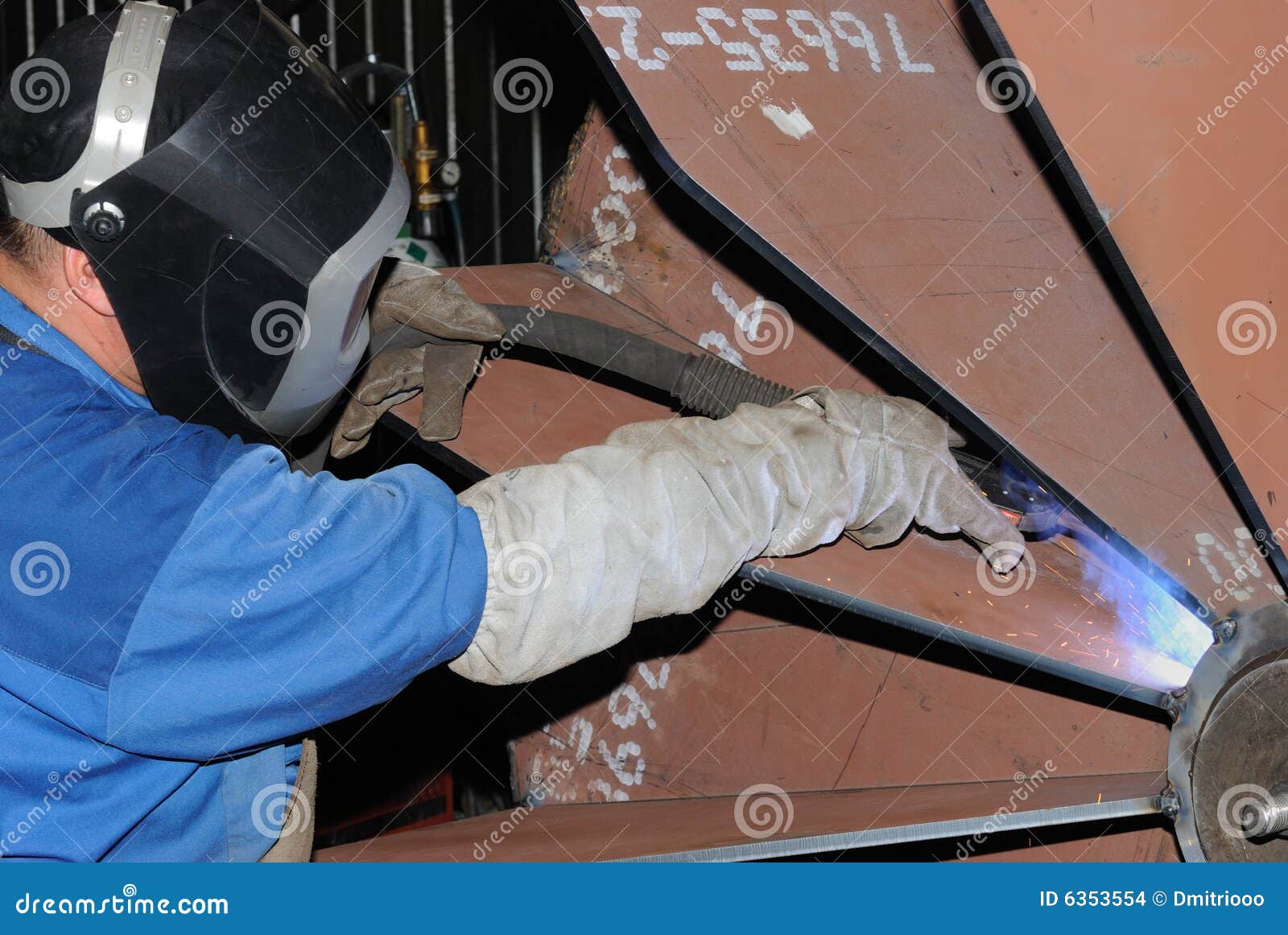 Welder at work. stock photo. Image of protection, industry - 6353554