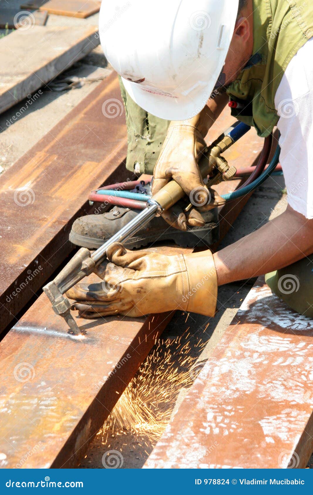 Welder at work stock photo. Image of weld, welder, construction - 978824