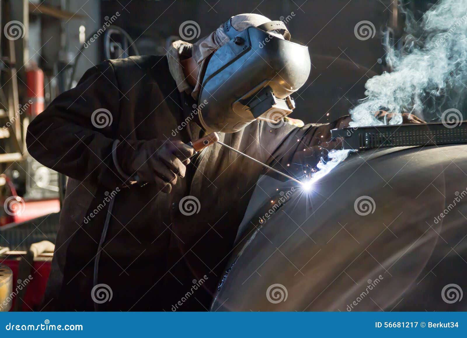 Welder at work stock image. Image of labor, laborer, occupation - 56681217