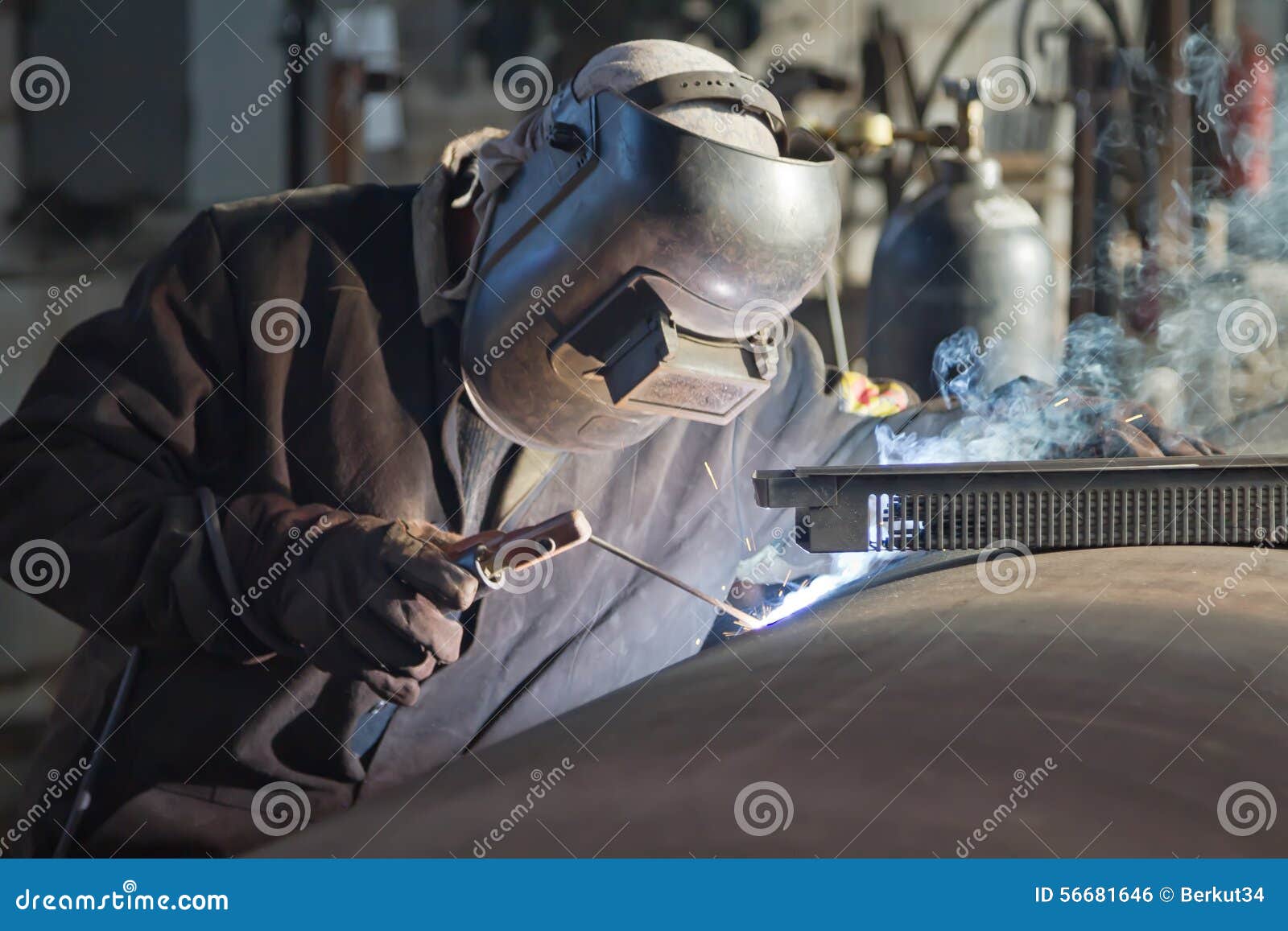 Welder at work stock photo. Image of occupation, manufacture - 56681646