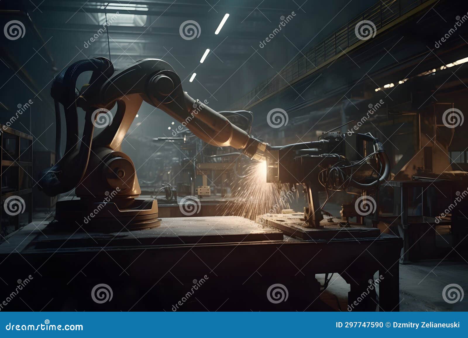 Welder at Work in Factory. Generative AI Stock Illustration ...