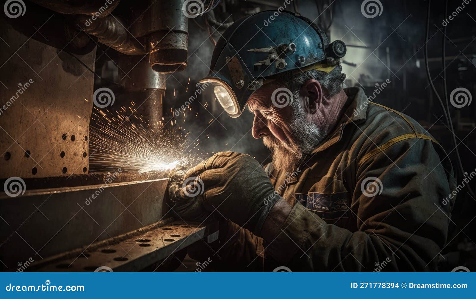 Welder at Work on a Hall, Heavy Industry (Generative AI) Stock ...