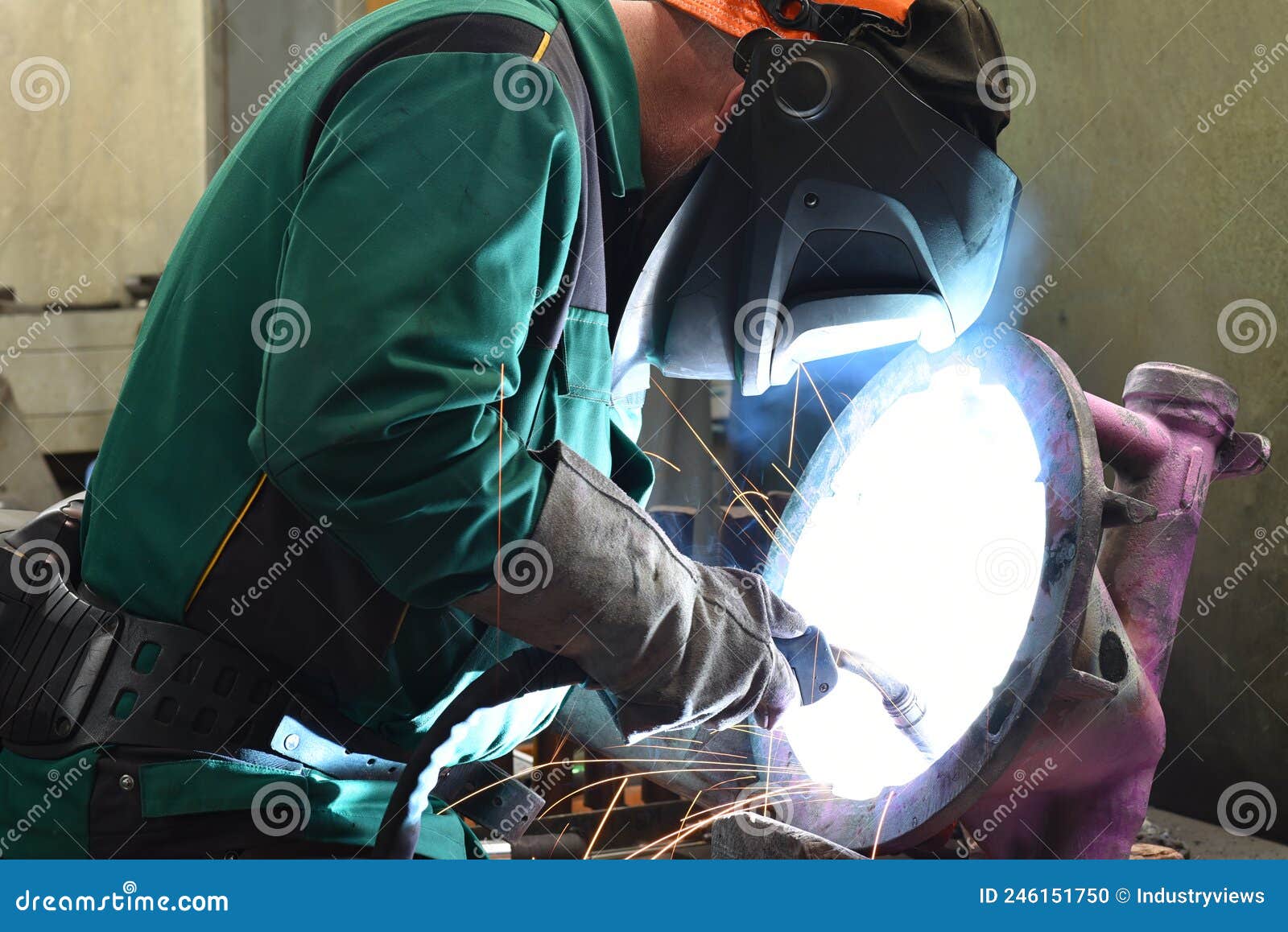 Welder at Work in an Industrial Company Stock Photo - Image of welder ...