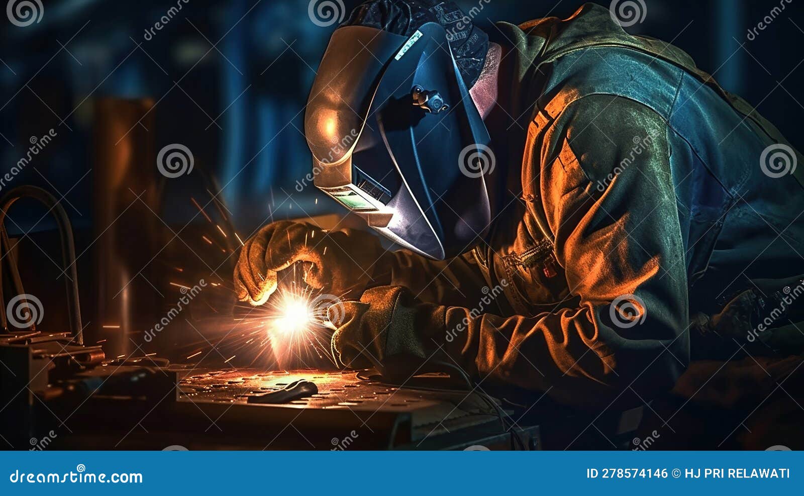 Welder at Work on Shipbuilding. Generative Ai Stock Photo - Image of ...