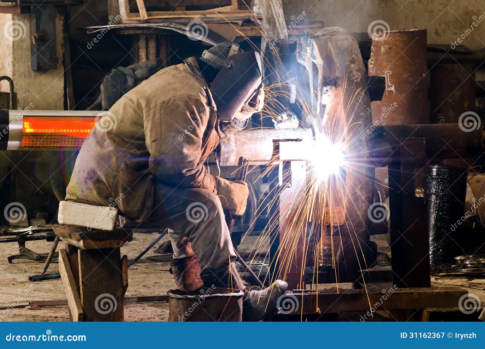 Welder at work. stock image. Image of guide, busy, electrician - 31162367