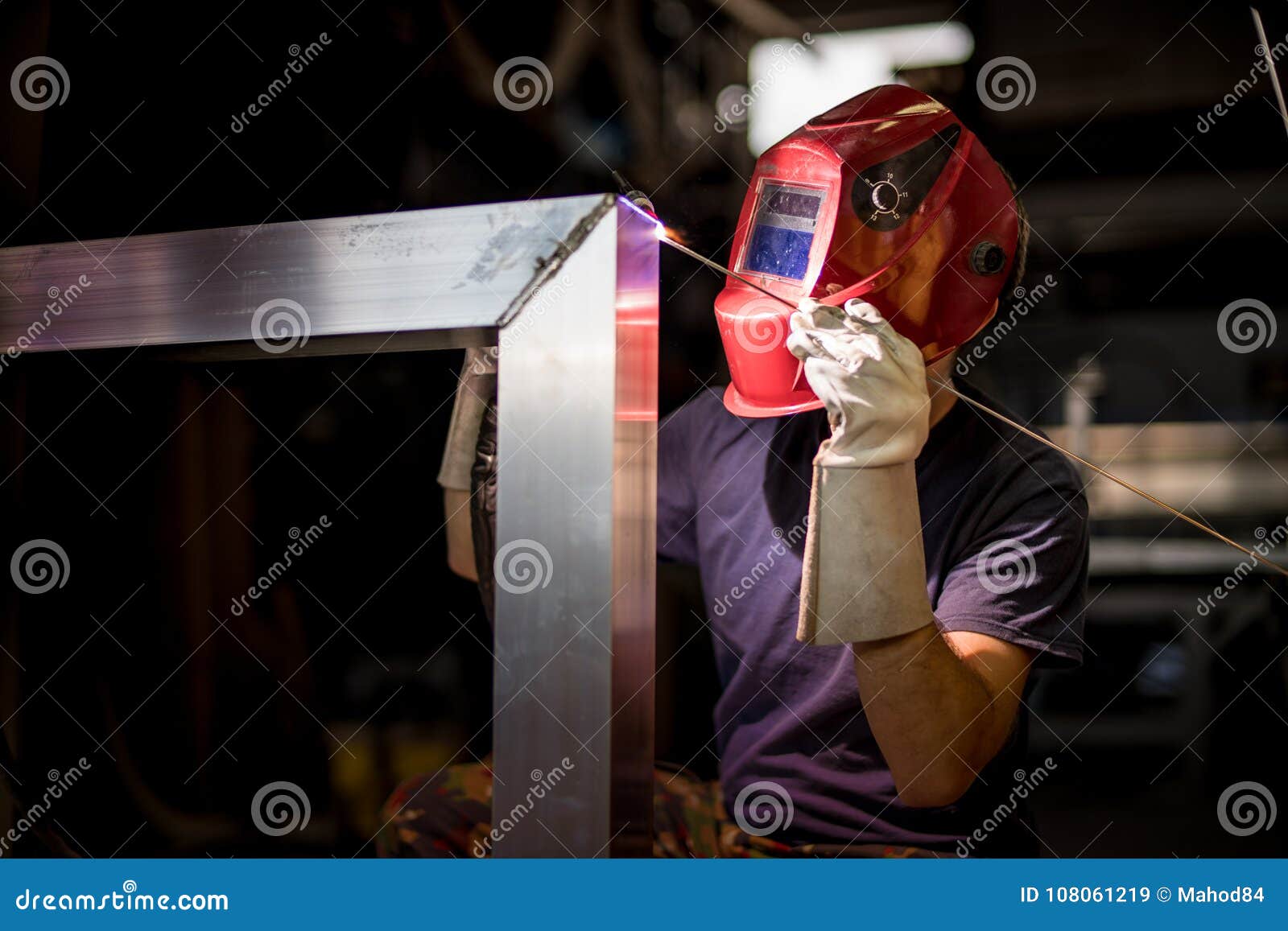Welder at Work, Using a Tig Handle. Stock Image - Image of production ...
