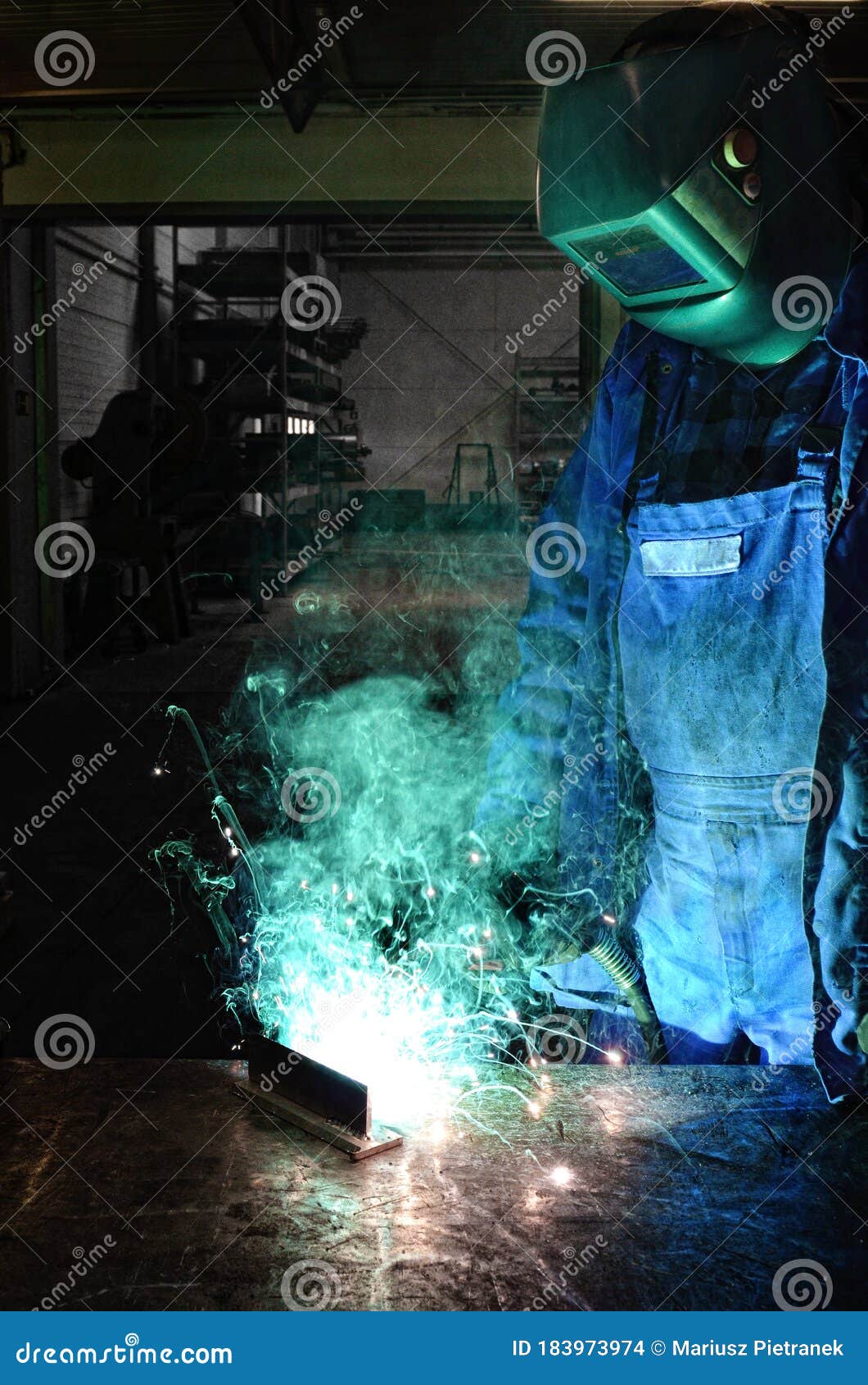 Welder at Work, Welding Iron Stock Photo - Image of industry ...