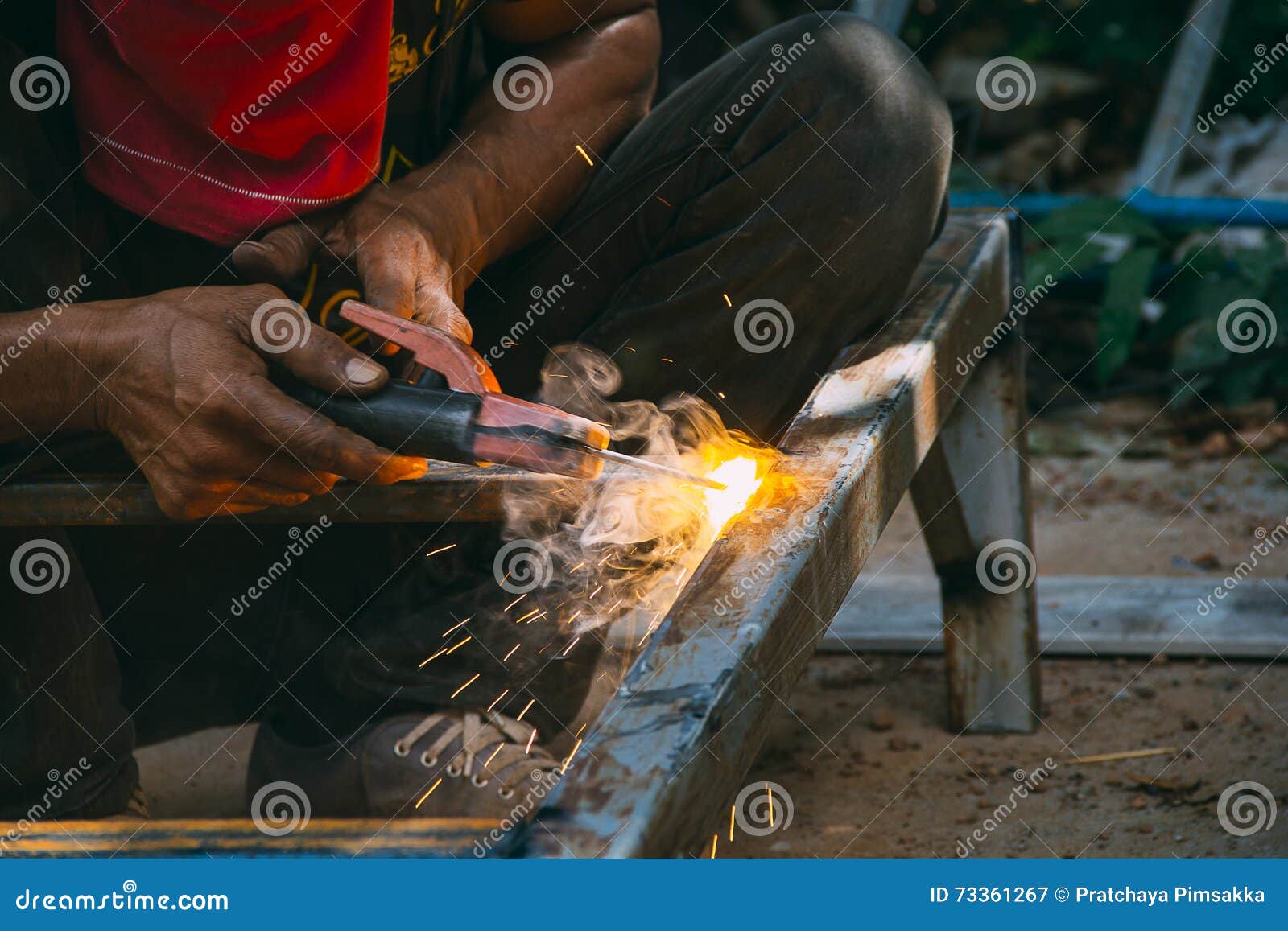 Welder at work stock image. Image of fabrication, metalwork - 73361267