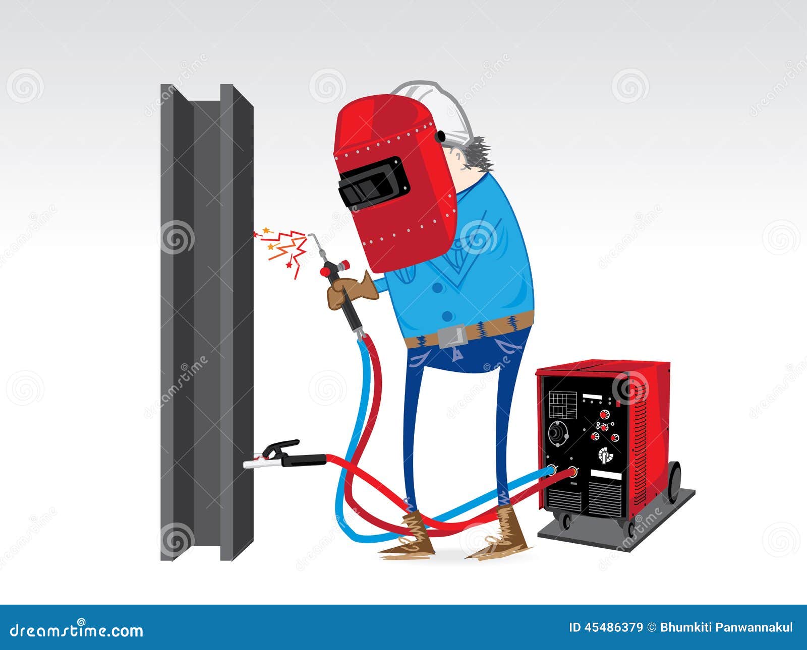 Work On Grinding Machine Flat Vector Illustration, Cartoon Worker ...