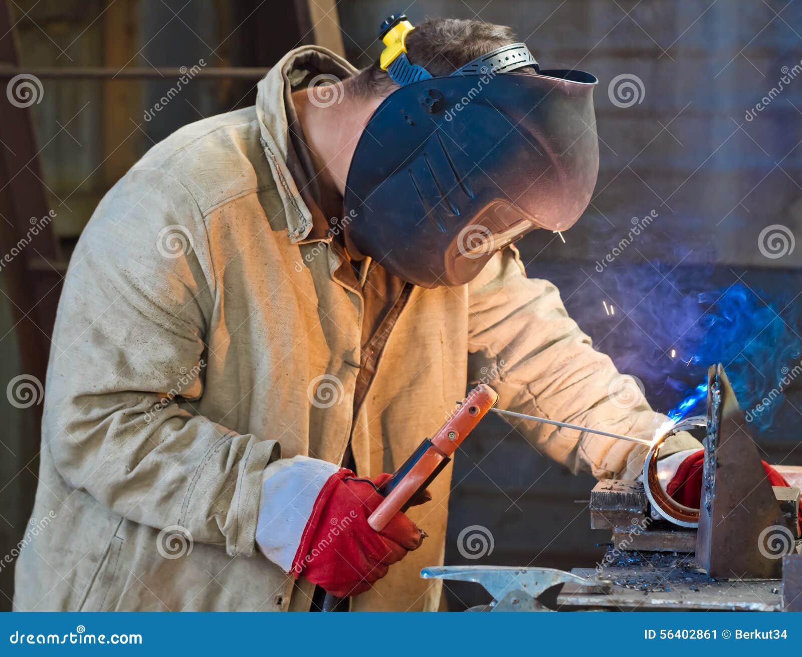 Welder at work stock image. Image of skilled, laborer - 56402861