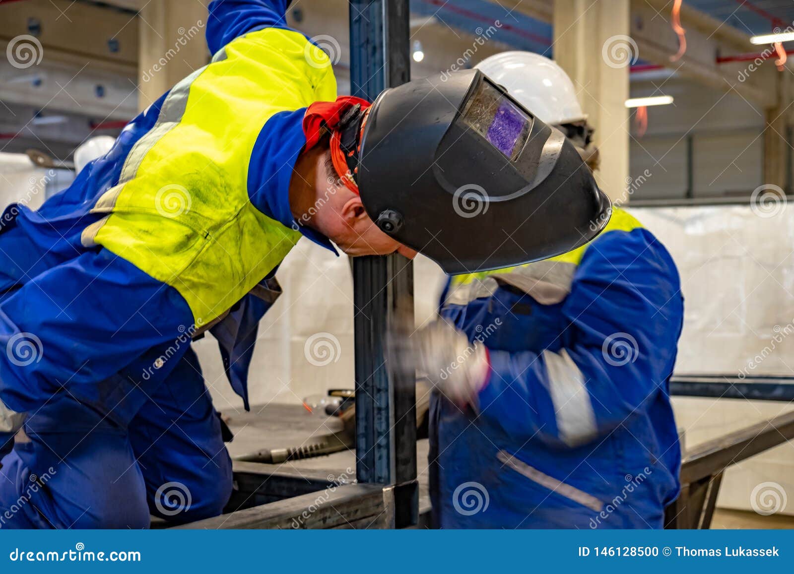 Welder Worker Busy on Cosntruction Site Stock Photo - Image of flash ...