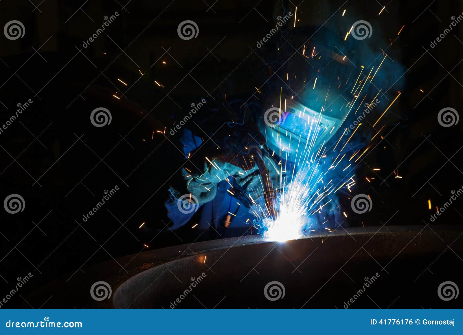 Welder worker is welding stock photo. Image of busy, factory - 41776176