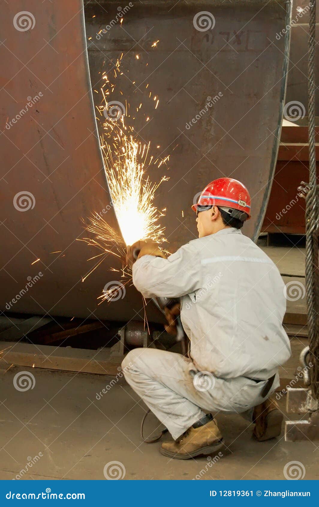 A welder is working stock image. Image of metalwork, factory - 12819361