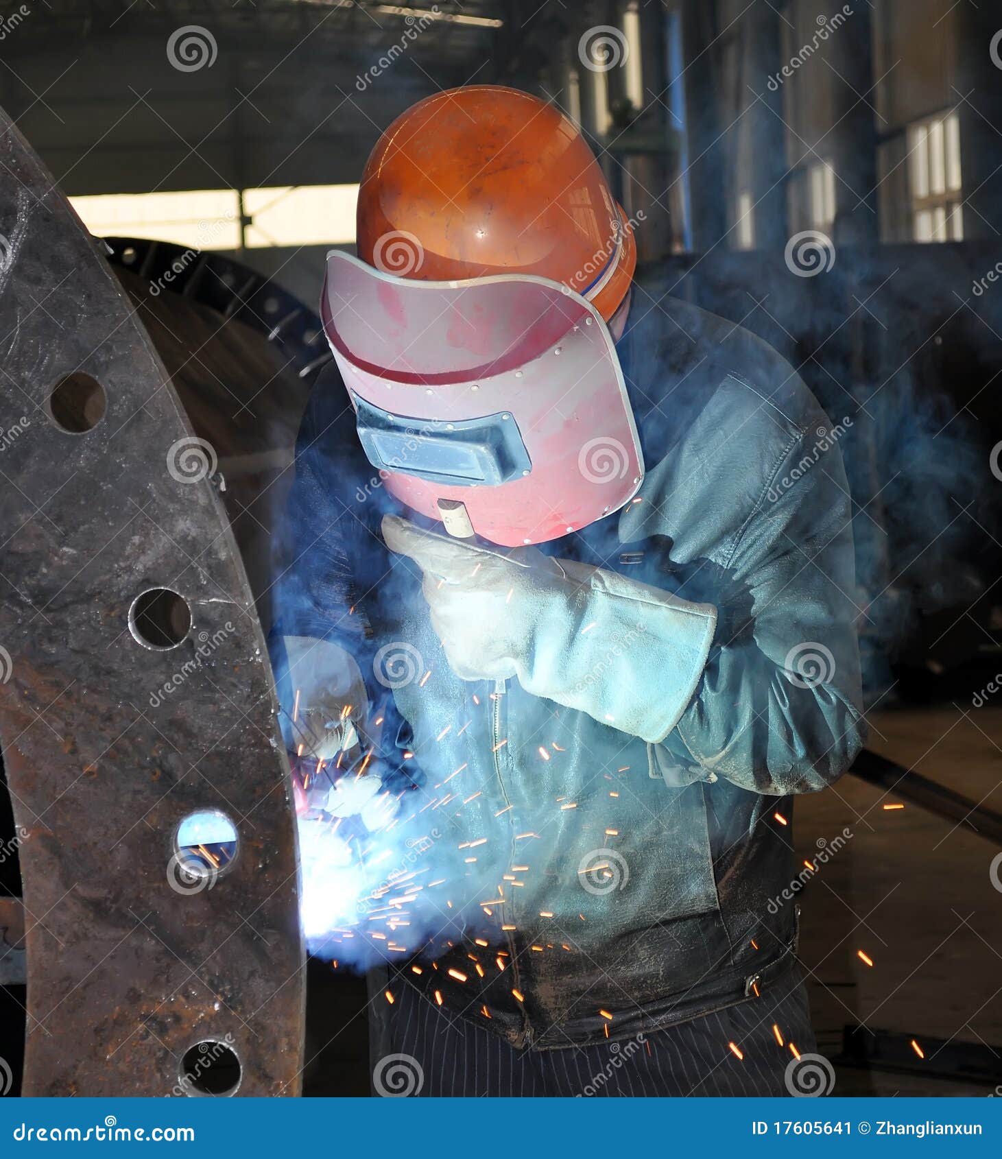 A welder is working stock image. Image of iron, human - 17605641