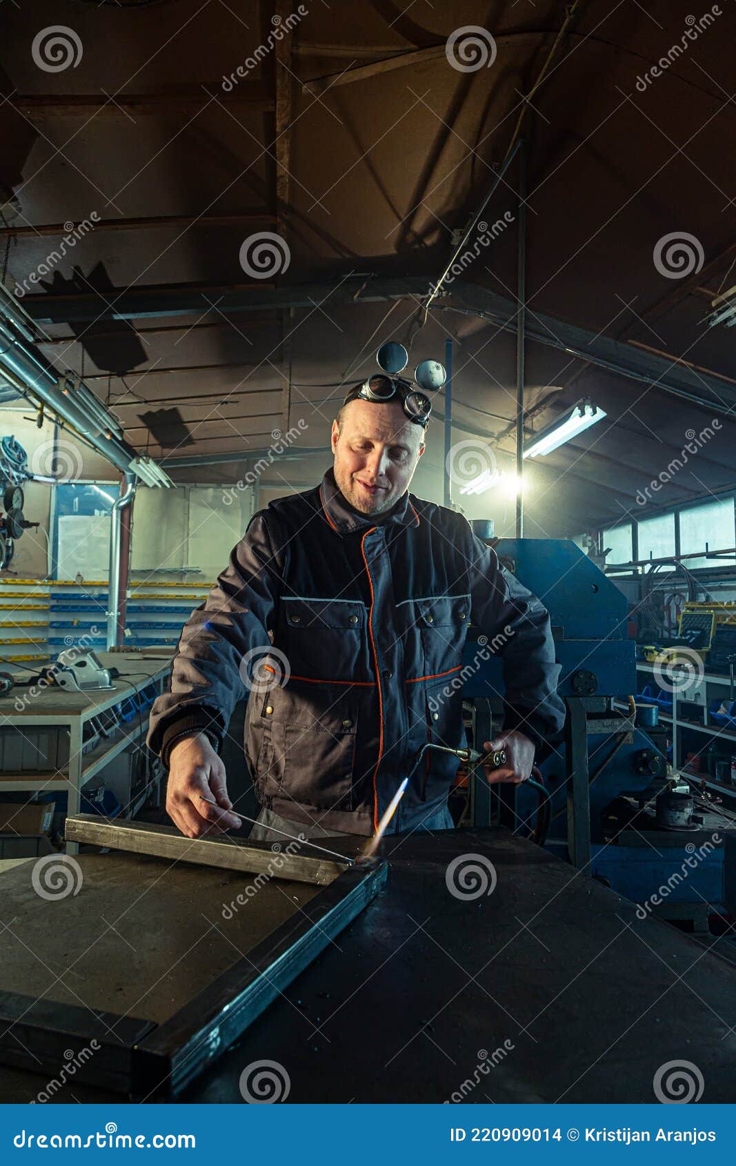 Welder Working with Autogenous Welding Tool in Workshop Stock Photo ...