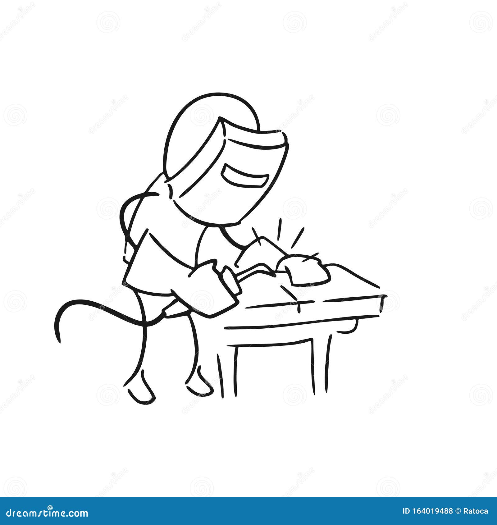 Welder working draw stock illustration. Illustration of protective ...
