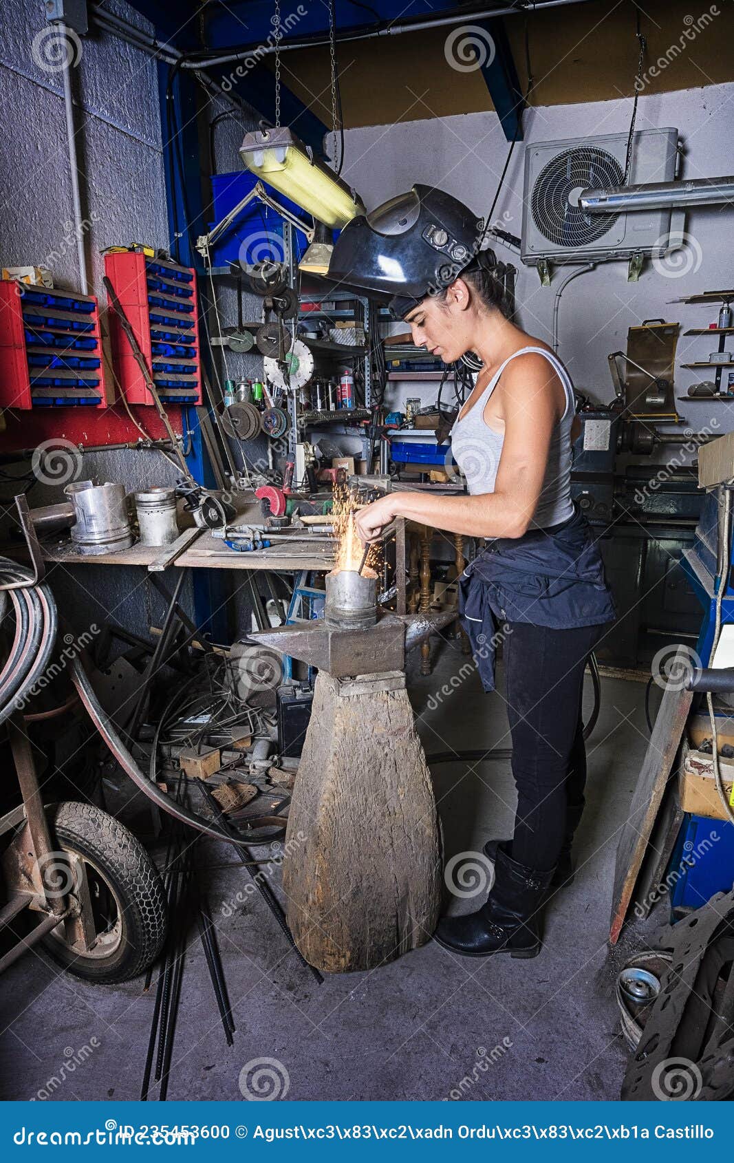 Welder Working with Gas Lance Stock Photo - Image of fire, build: 235453600