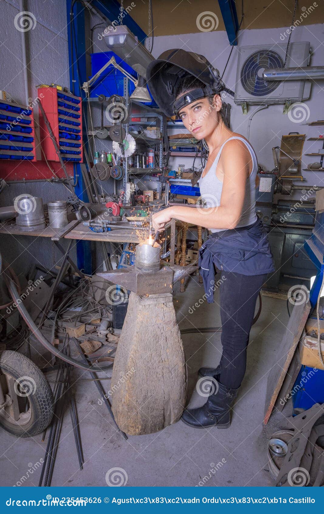 Welder Working with Gas Lance Stock Photo - Image of safety, protection ...