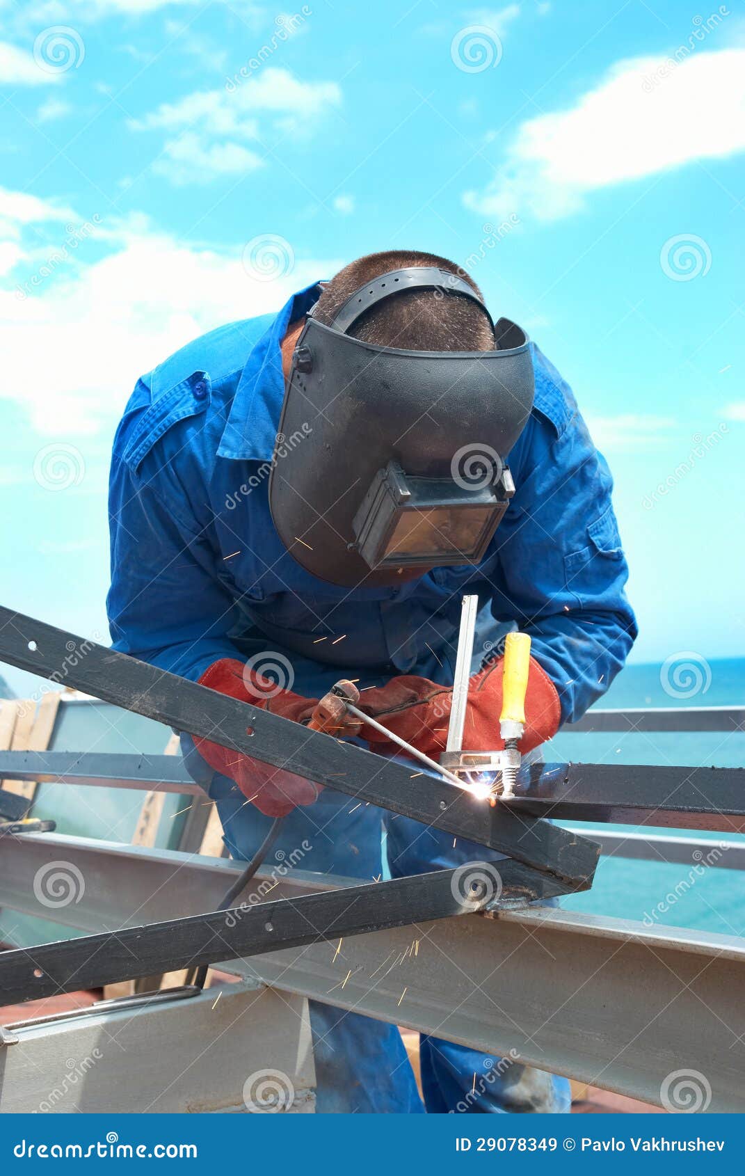 Welder Working with Metal Construction Stock Image - Image of labor ...