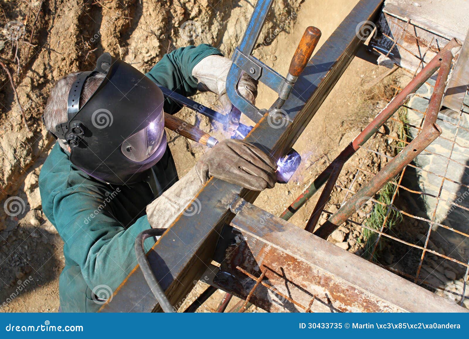 Welder working outside stock image. Image of metalwork - 30433735