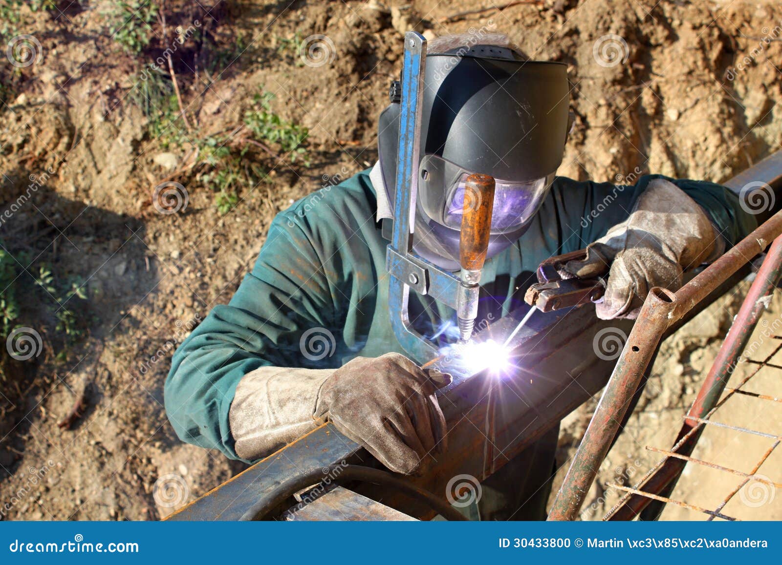 Welder working outside stock photo. Image of industry - 30433800
