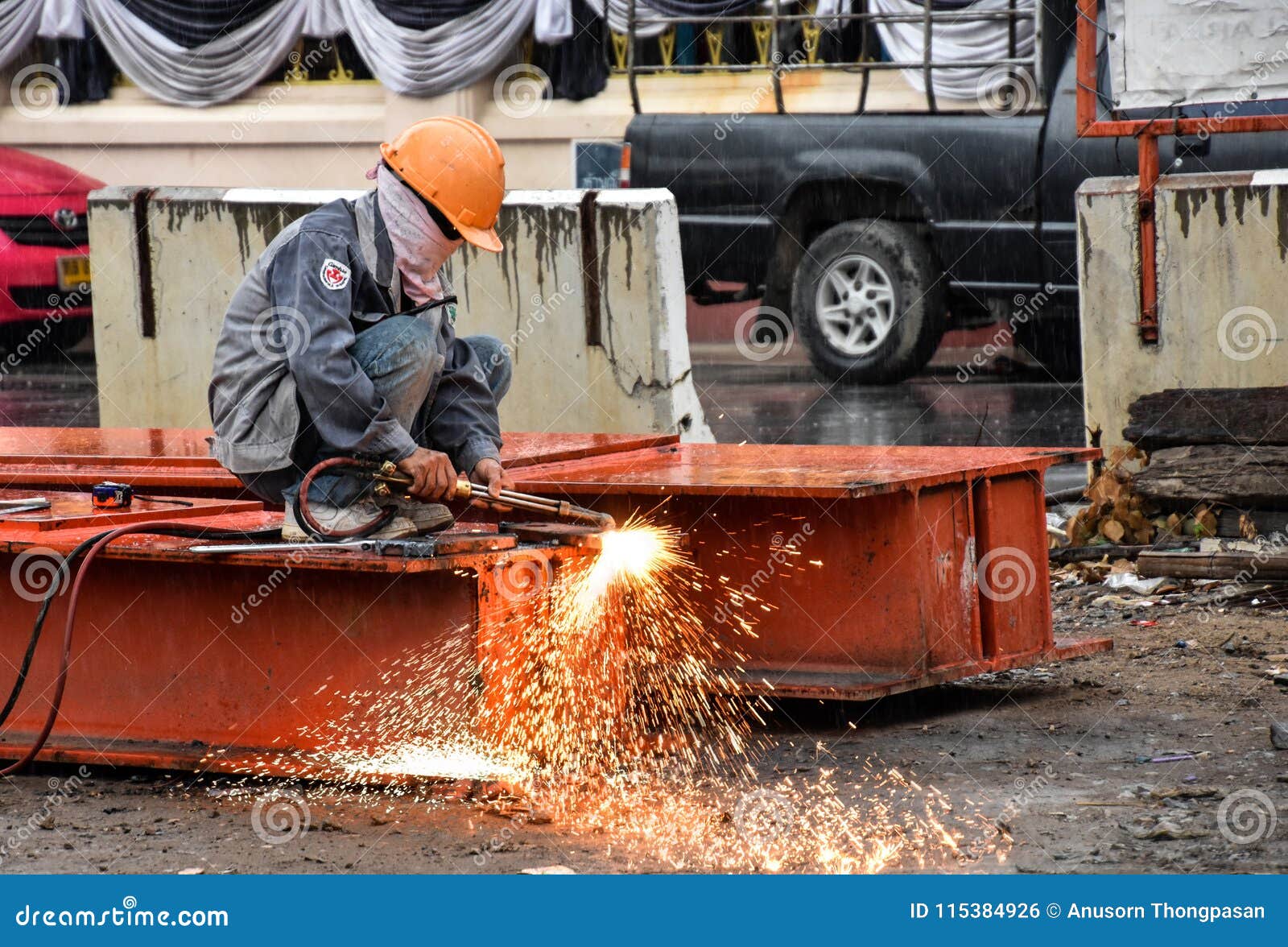 Welder Working On Pipe Editorial Image | CartoonDealer.com #23149074