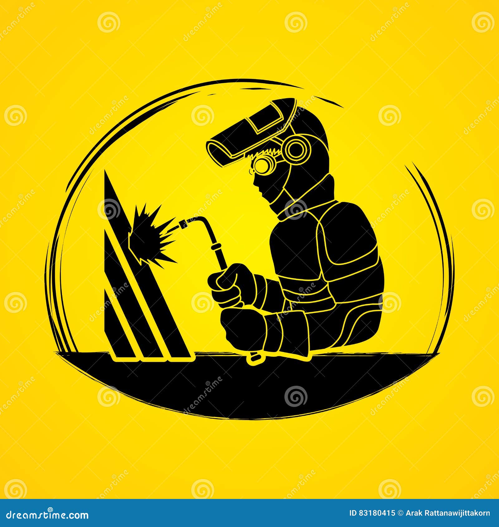 Welder working vector. stock vector. Illustration of mask - 83180415