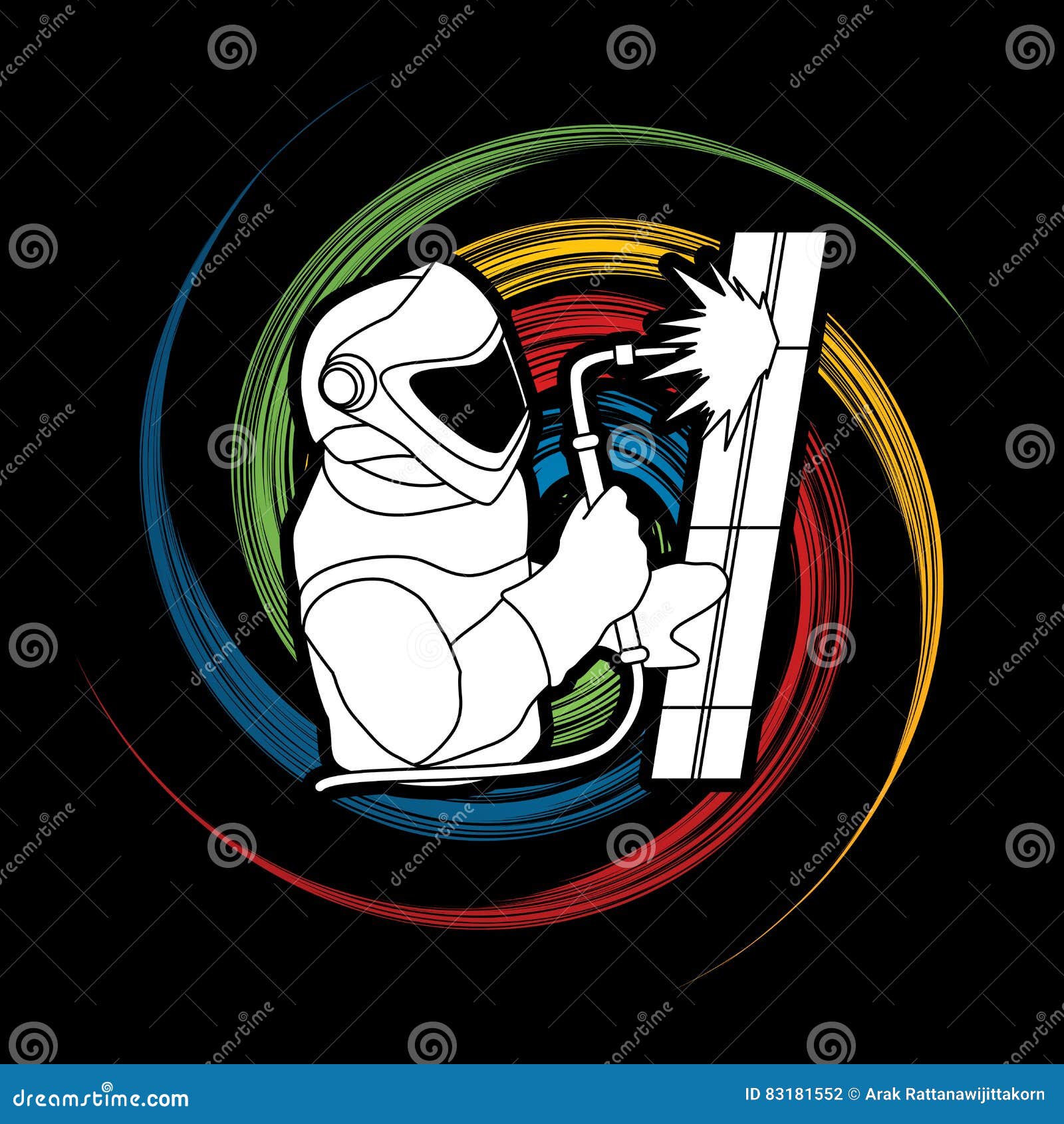 Welder working vector. stock vector. Illustration of male - 83181552