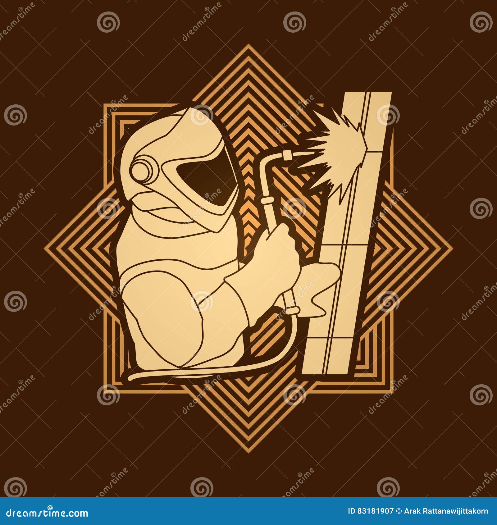 Welder working vector. stock vector. Illustration of male - 83181907