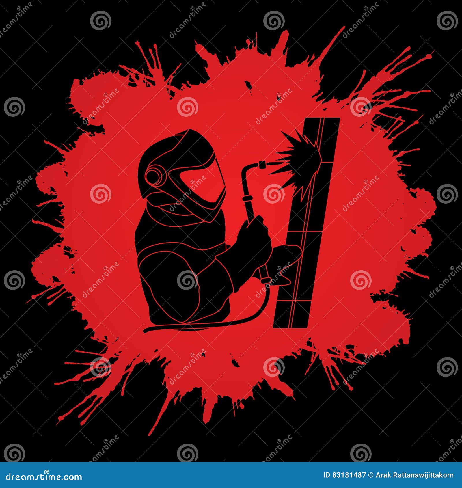 Welder working vector. stock vector. Illustration of gear - 83181487