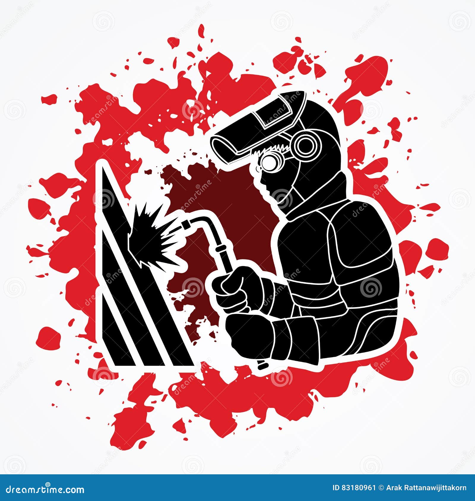 Welder working vector. stock vector. Illustration of inside - 83180961