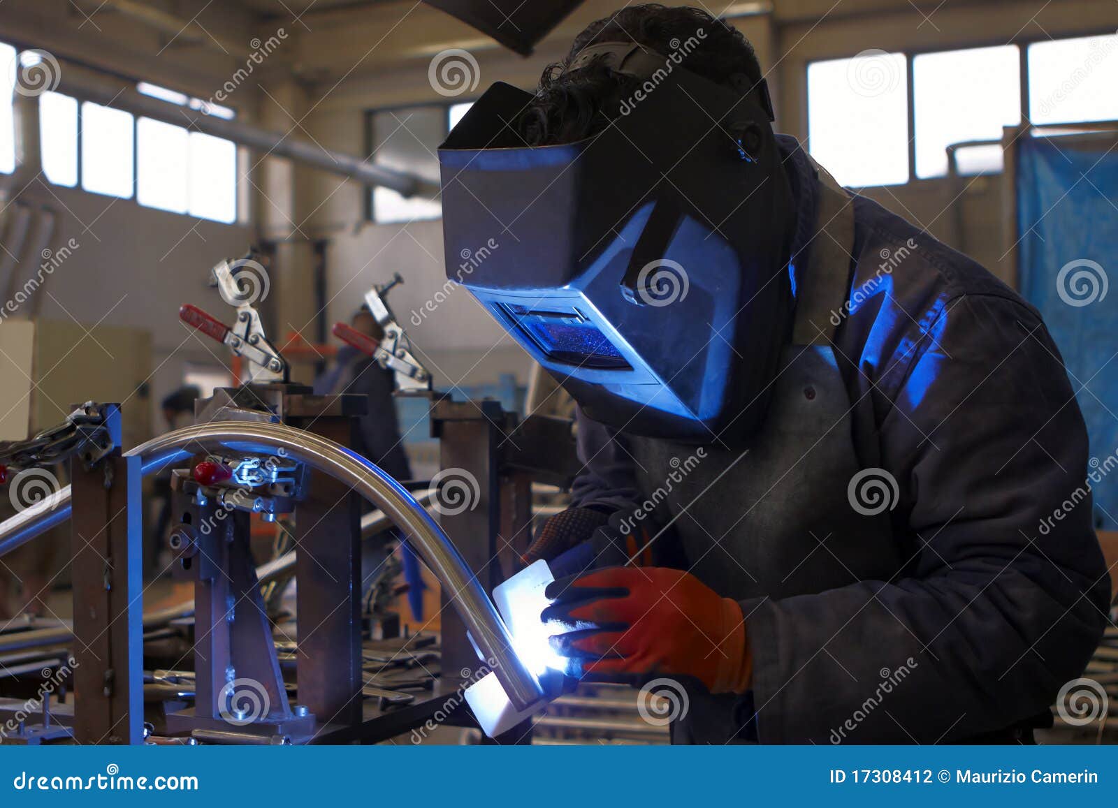 Welder works stock photo. Image of worked, factory, work - 17308412