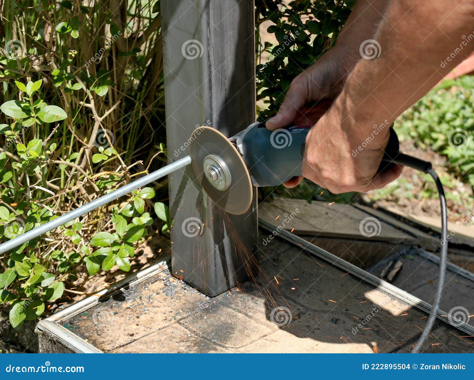 Welder Works in Cutting and Processing of Steel Components Stock Photo ...