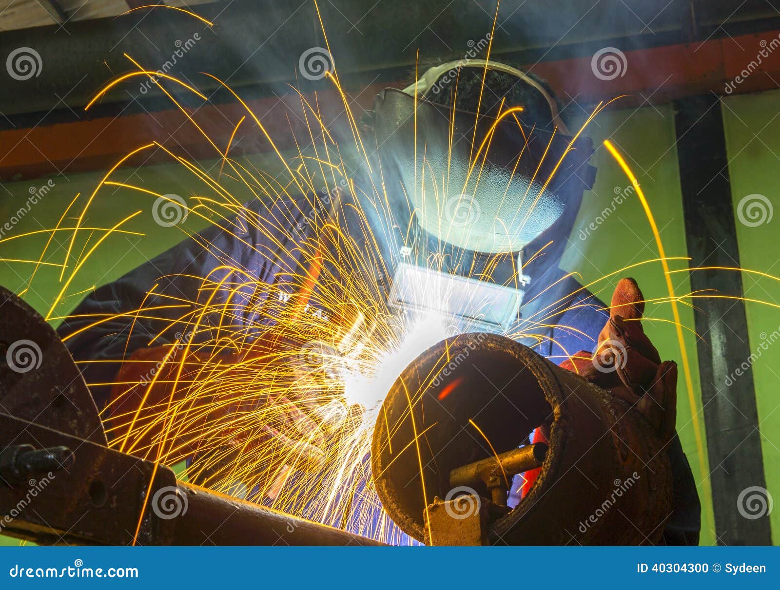Welder at workshop stock photo. Image of blue, industry - 40304300