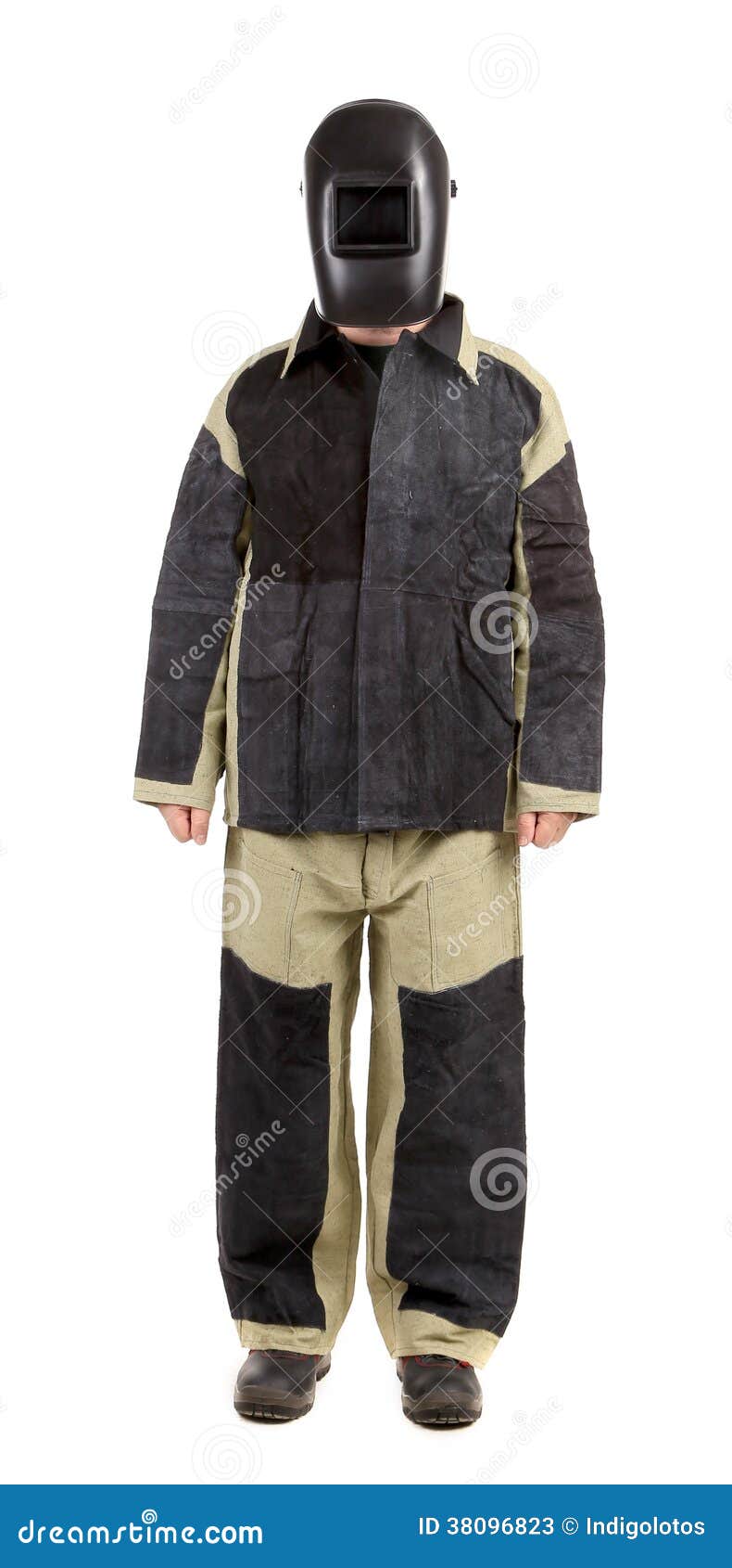 Welder in Workwear Suit. Front. Stock Image - Image of hard ...