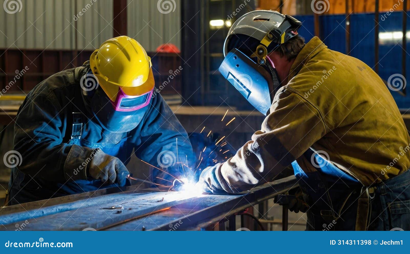 Welders Showcase Their Skill and Commitment To Safety, Using Protection ...