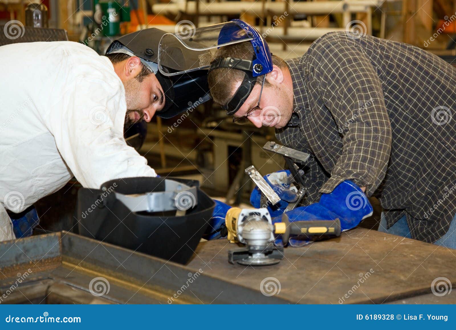 Welders Teamwork stock photo. Image of machine, protection - 6189328